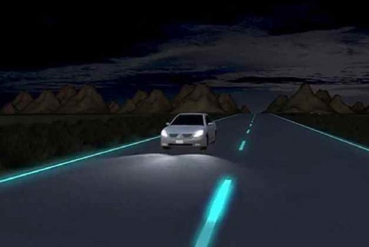 Glow-in-the-Dark Roads Light Up for Drivers - Good News Network