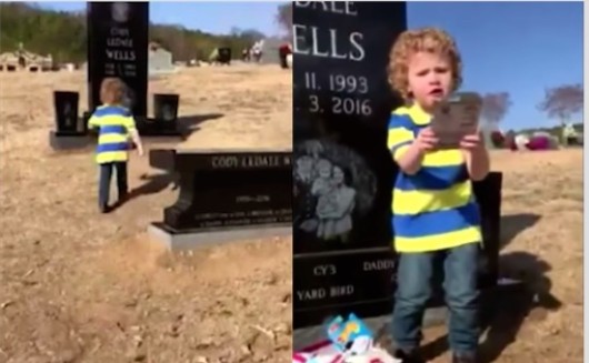 Watch 2-Year-old's Excitement Over Gift Found on Dad's Grave - Good ...