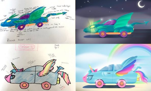Adorable Kids Asked to Design Cars of The Future Demand Rainbow ...