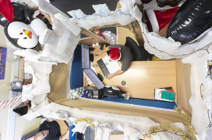 Man Transforms His Workspace into Winter Castle Complete With a Working ...