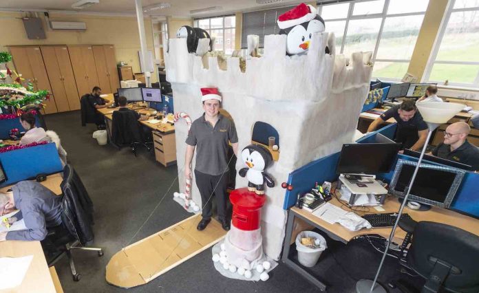 Man Transforms His Workspace into Winter Castle Complete With a Working ...