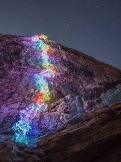 Time Lapse Photography Turns Rock Climbing Trails into Rainbow LED ...