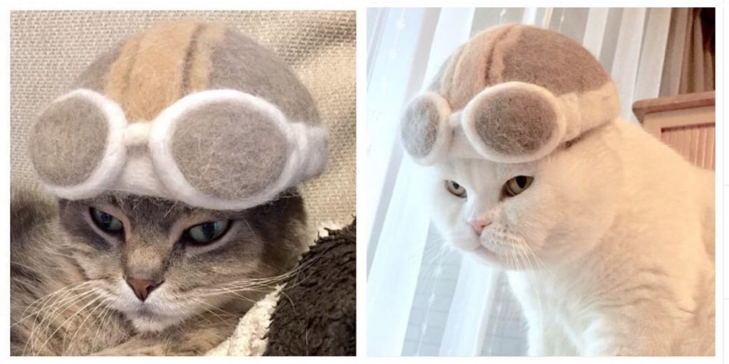Japanese Couple Uses Their Cats' Shedding Fur to Make Whimsical Hats ...