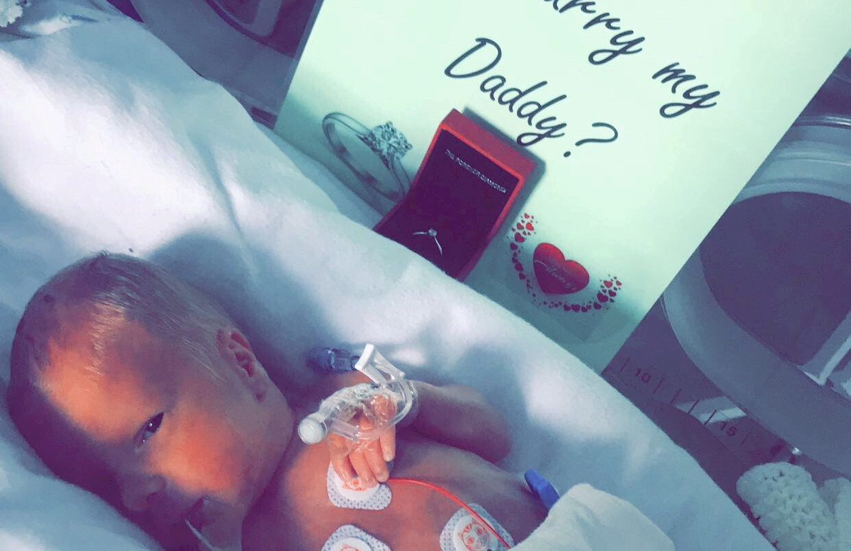 Sweet Proposal: A Premature Newborn Baby Just Helped His Dad Ask His ...