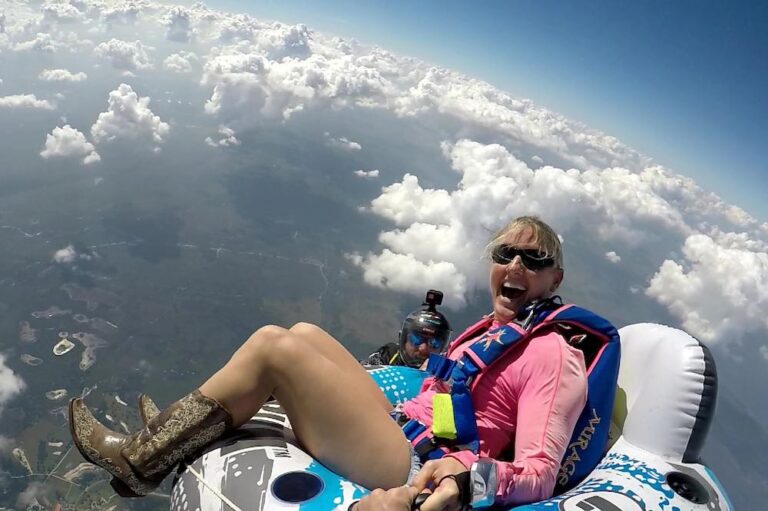 Footage Captures the Moment a Skydiver Leaps From Plane Sitting in an ...