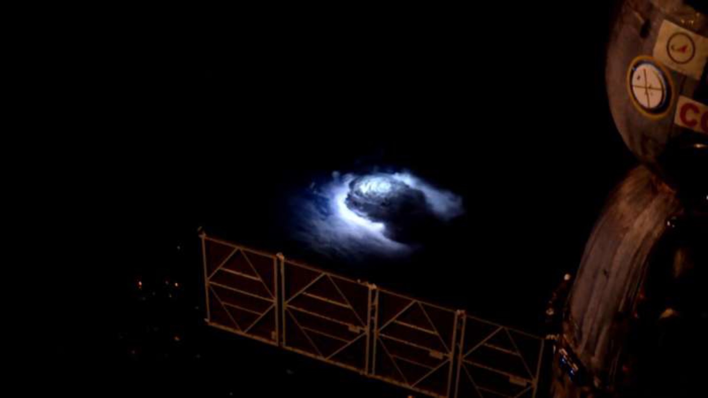 Space Station Captures Footage of Blue Lightning Bursting Toward Space