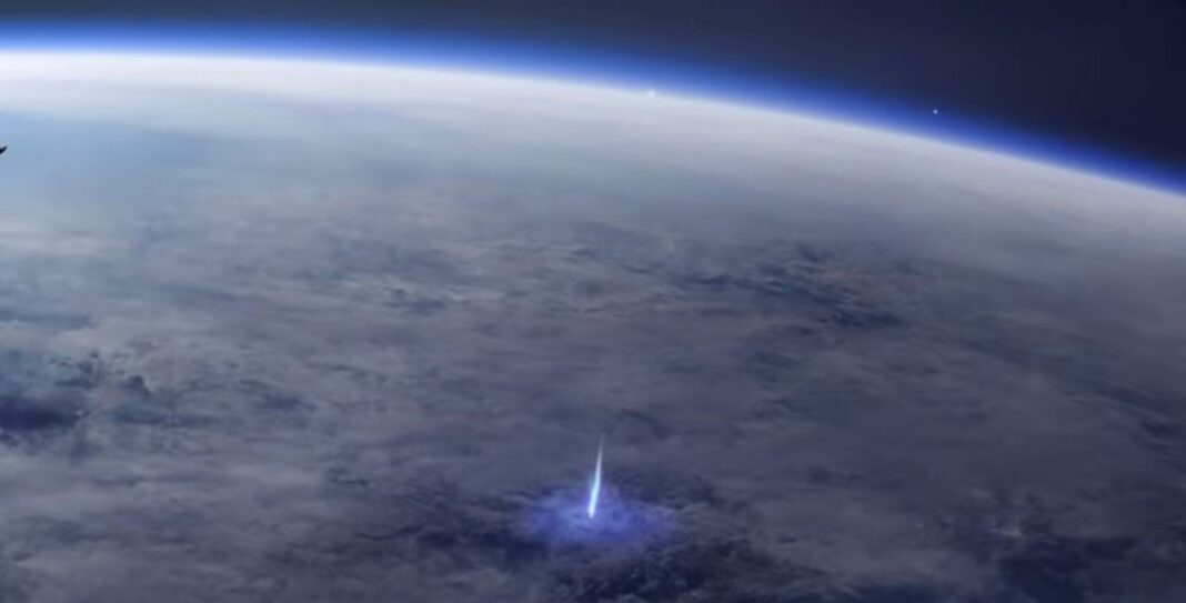 Space Station Captures Footage of Blue Lightning Bursting Toward Space