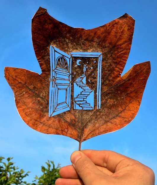 This Man Has Been Making Intricate Art Using Only Leaves–and The ...