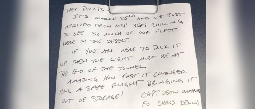 Delta Pilot's Pre-Pandemic Message Found Tucked Away On a Plane Coming ...