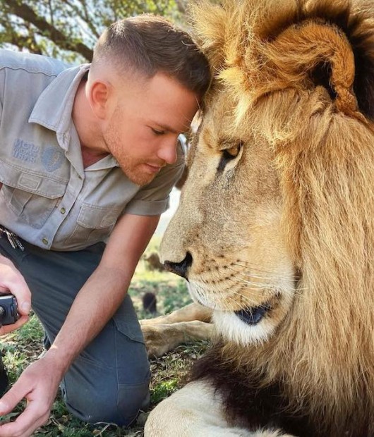 Safari Park Worker is Best Friends With Lion That He's Cuddled and ...