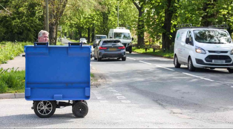 Man Builds Motorized Trash Bin Complete with Steering Wheel and Horn ...