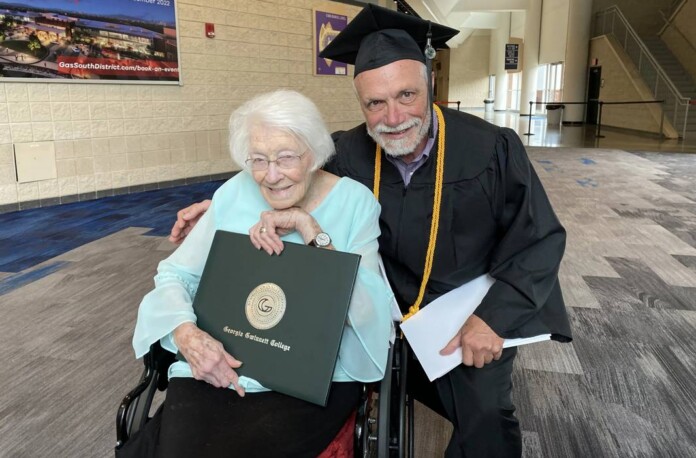 72-Year-old Graduates from College with His 99-yo Mom Cheering Him On