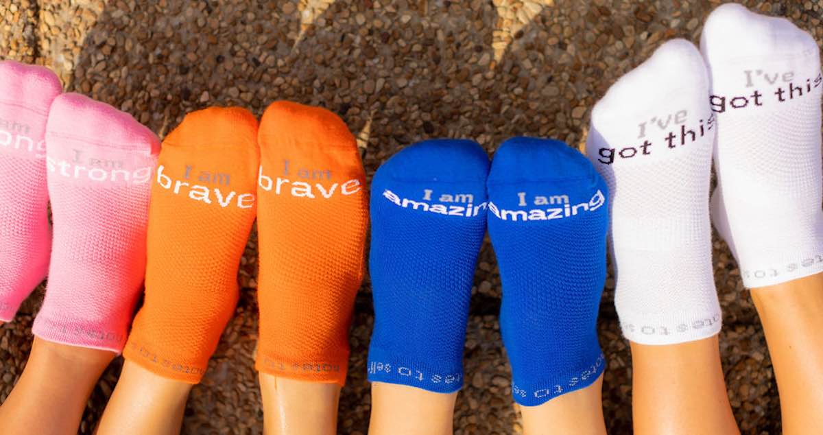 Send an Inspiring Message Every Day With These Positive Affirmation Socks–LOOK