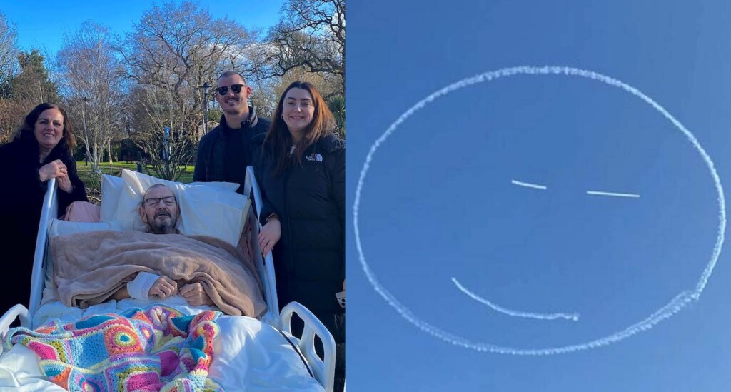 Dying Aviator Gets Final Tribute With Smiley Face Drawn in Sky Over Hospice