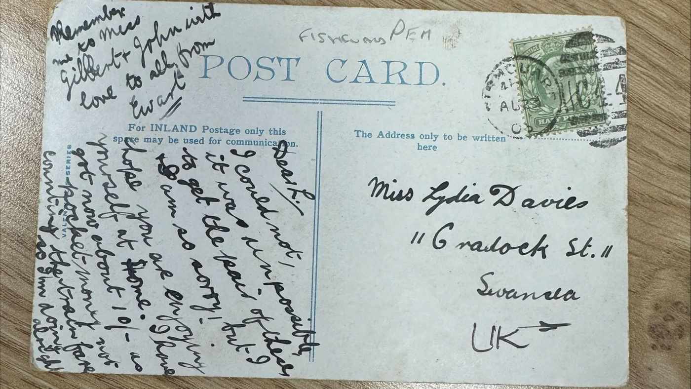 Postcard Finally Arrives in Swansea 121 Years After it Was First Sent ...
