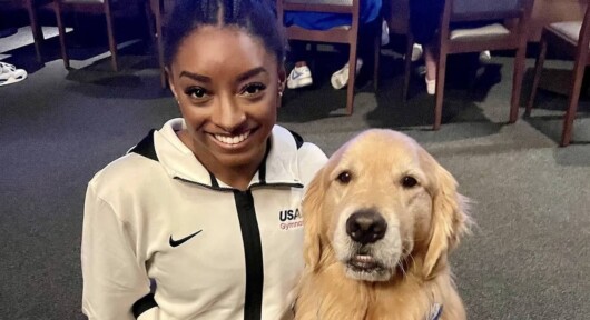 One Key to Success For U.S. Women’s Gymnastics Team Is a Support Dog to ...