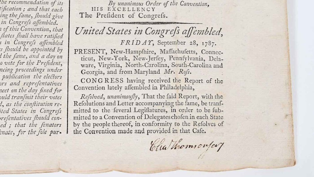 Original US Constitution Found in a Cabinet While Family Was Moving ...