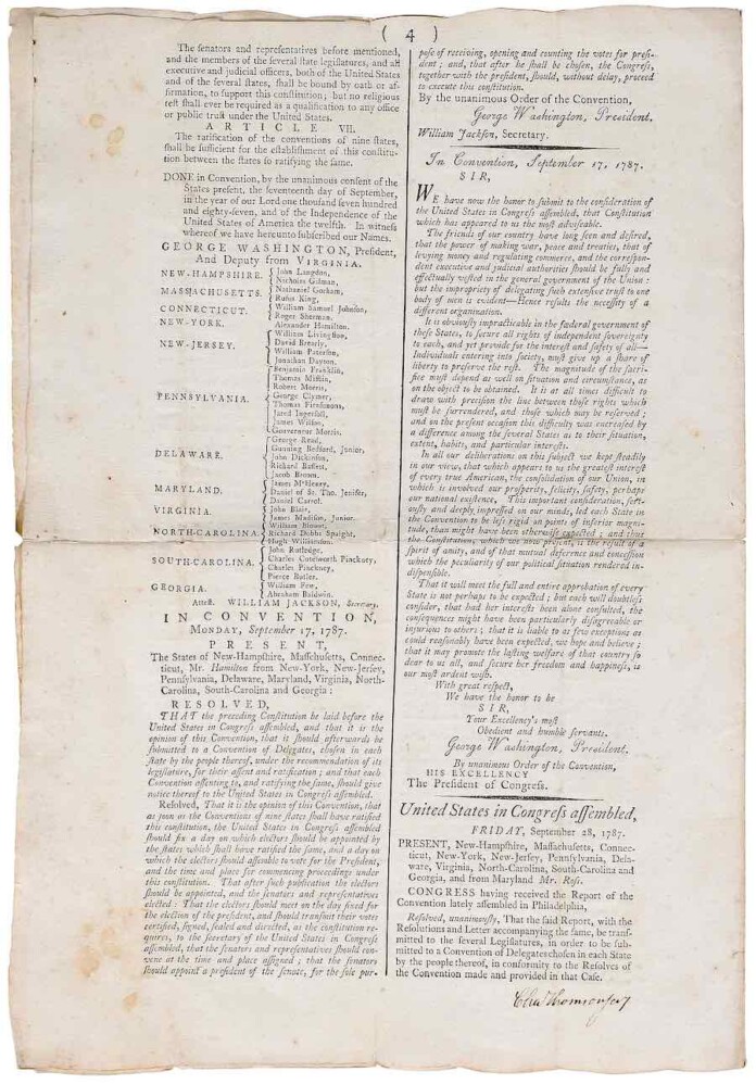 Original US Constitution Found in a Cabinet While Family Was Moving ...