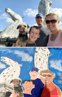 Dad’s Hilariously Bad Paintings Go Viral–Now He's Flooded with Portrait ...