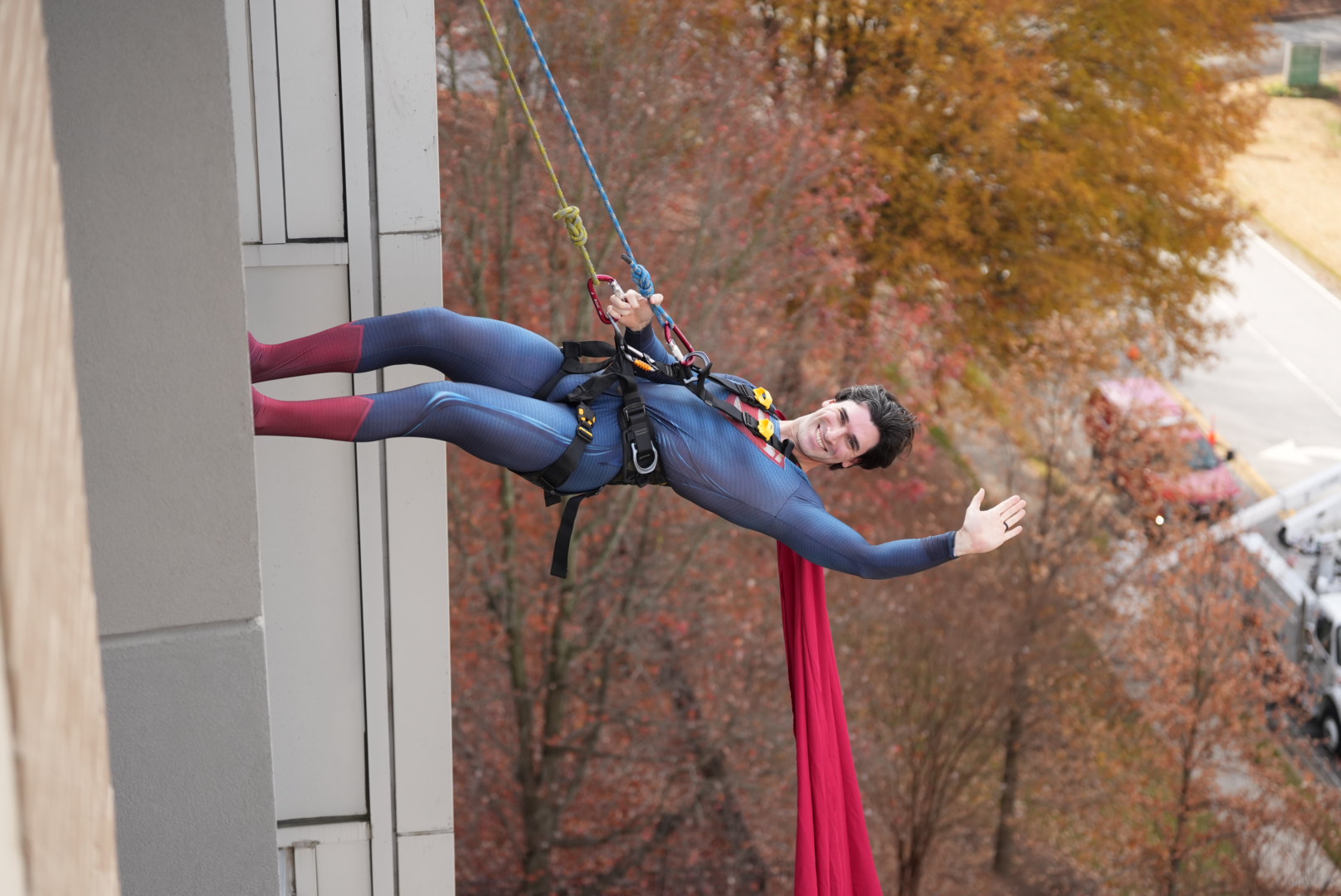 Firefighters Rappel Down the Windows of Children's Cancer Hospital in ...